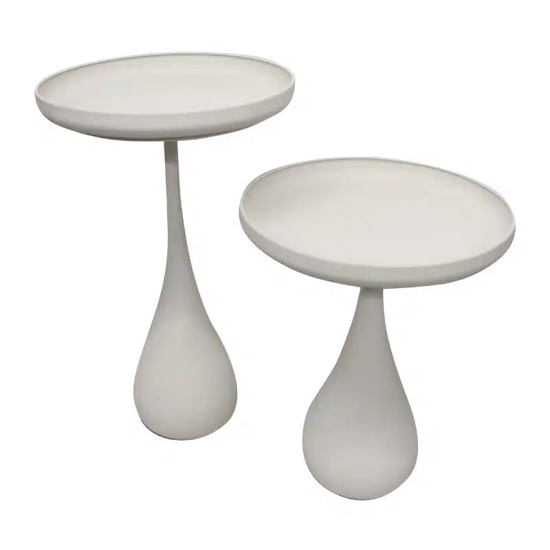 Windsor Bulb Side Tables Set of 2 – Concrete White | Te Puke Furniture